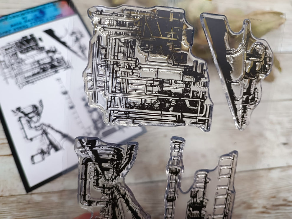 Set of Photopolymer Stamps- PIPES & LINES – LemonCreationArt EI