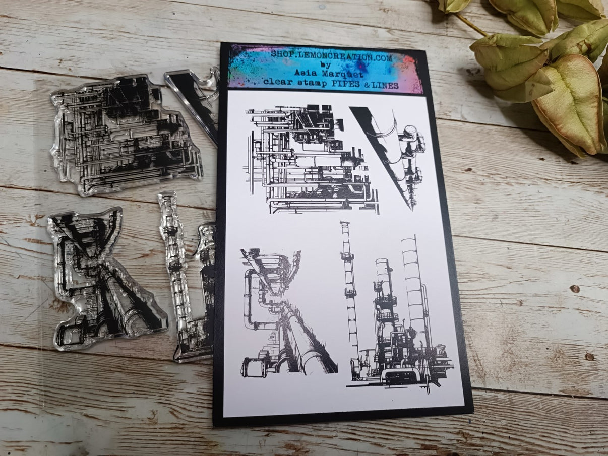 Set of Photopolymer Stamps- PIPES & LINES – LemonCreationArt EI