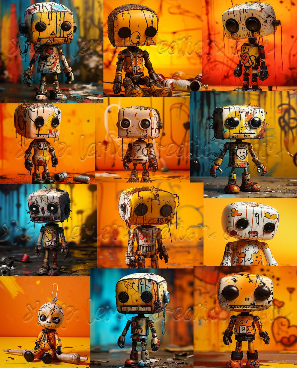 DIGITAL DOWNLOAD FILE- Weird Robots – LemonCreationArt EI
