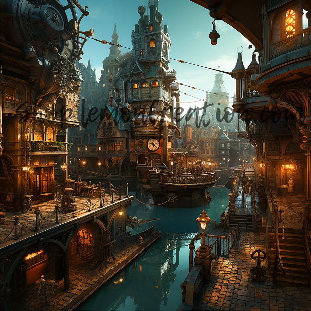 DIGITAL DOWNLOAD FILE- Steampunk Scenery – LemonCreationArt EI