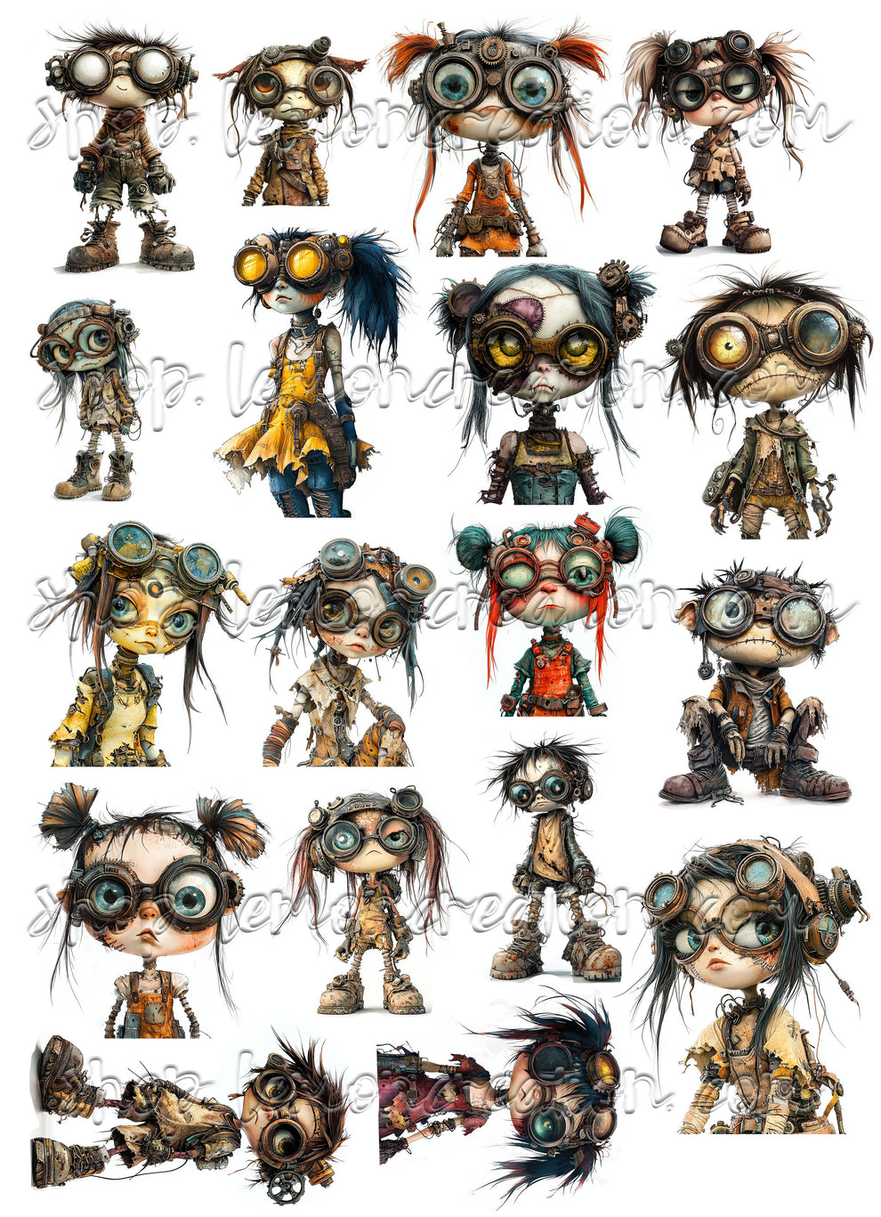 DIGITAL DOWNLOAD FILE- Weird Steampunk Children – LemonCreationArt EI